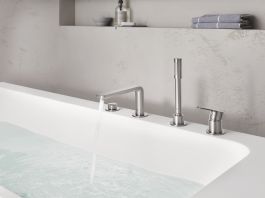 GROHE LINEARE 4-HOLE SINGLE-LEVER BATH COMBINATION MIXER | CHROME ...