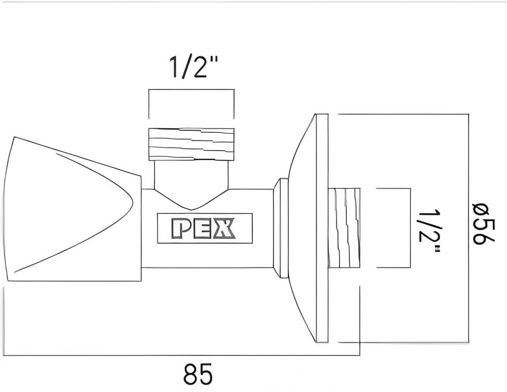 PEX CP ANGLE VALVE | 1/2“ x 1/2“
